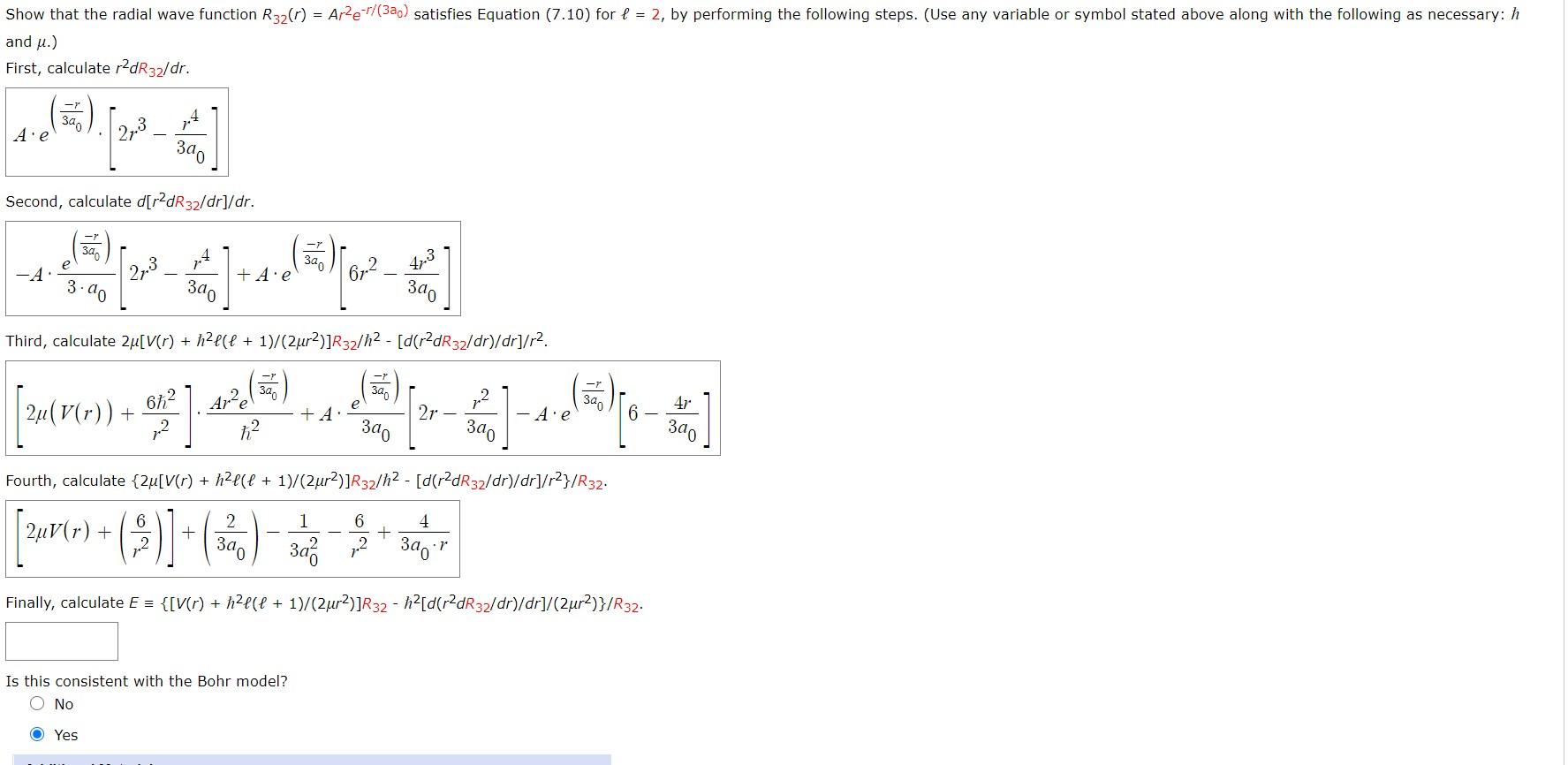 Solved 2.3 Show that the radial wave function R32(n) = | Chegg.com