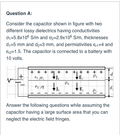 Solved Question A: Consider the capacitor shown in figure | Chegg.com