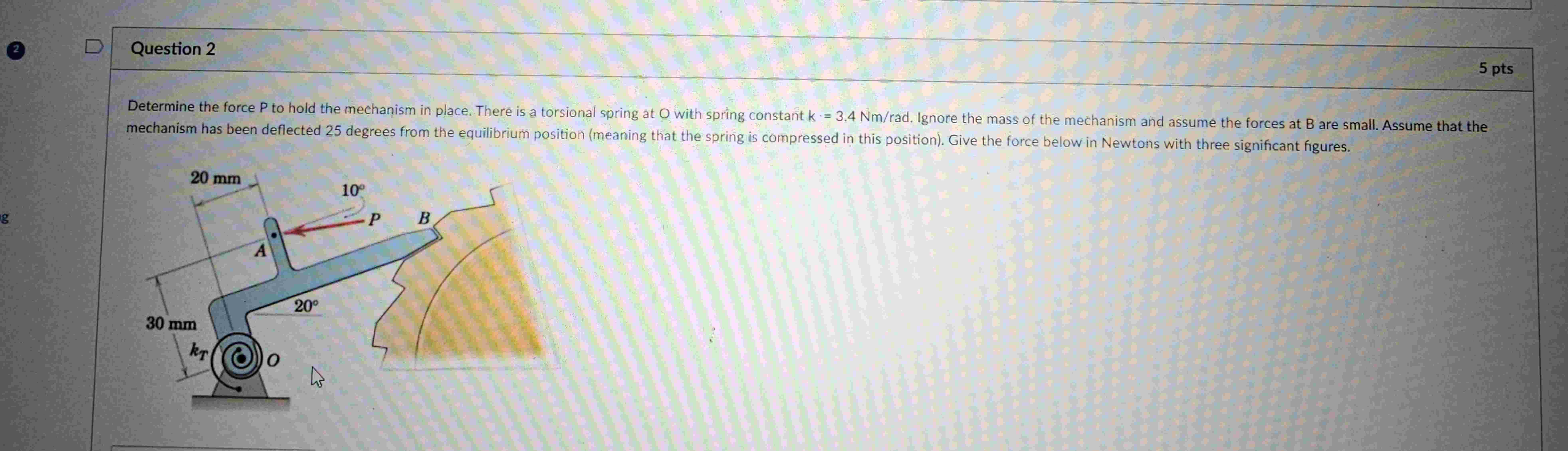 Solved Determine the force P to hold the mechanism in place. | Chegg.com