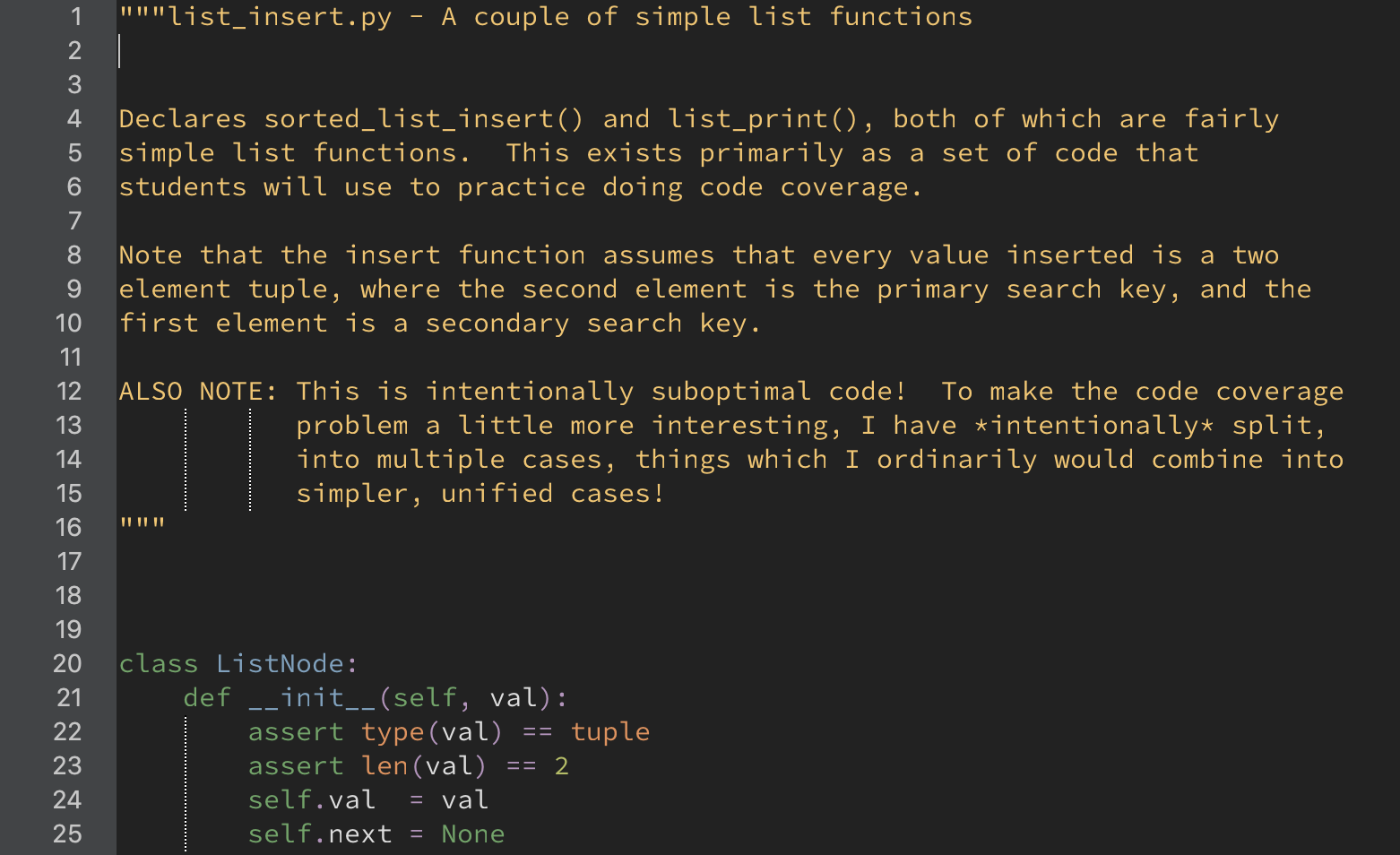 Solved 5 Coverage (cover list_code.py) You must write a | Chegg.com