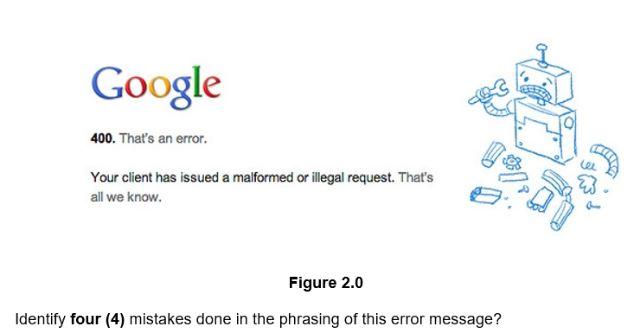 Solved Google 400. That's an error. Your client has issued a | Chegg.com