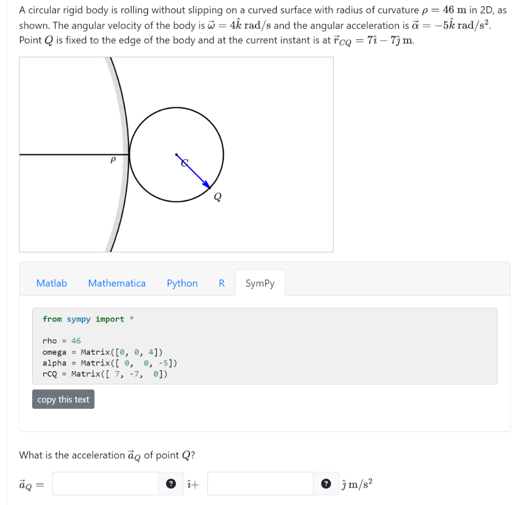 Solved A circular rigid body is rolling without slipping on | Chegg.com