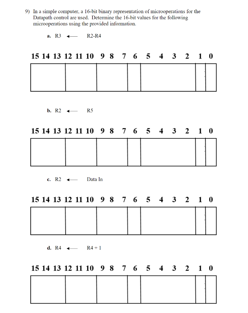 Solved 9) In a simple computer, a 16-bit binary | Chegg.com
