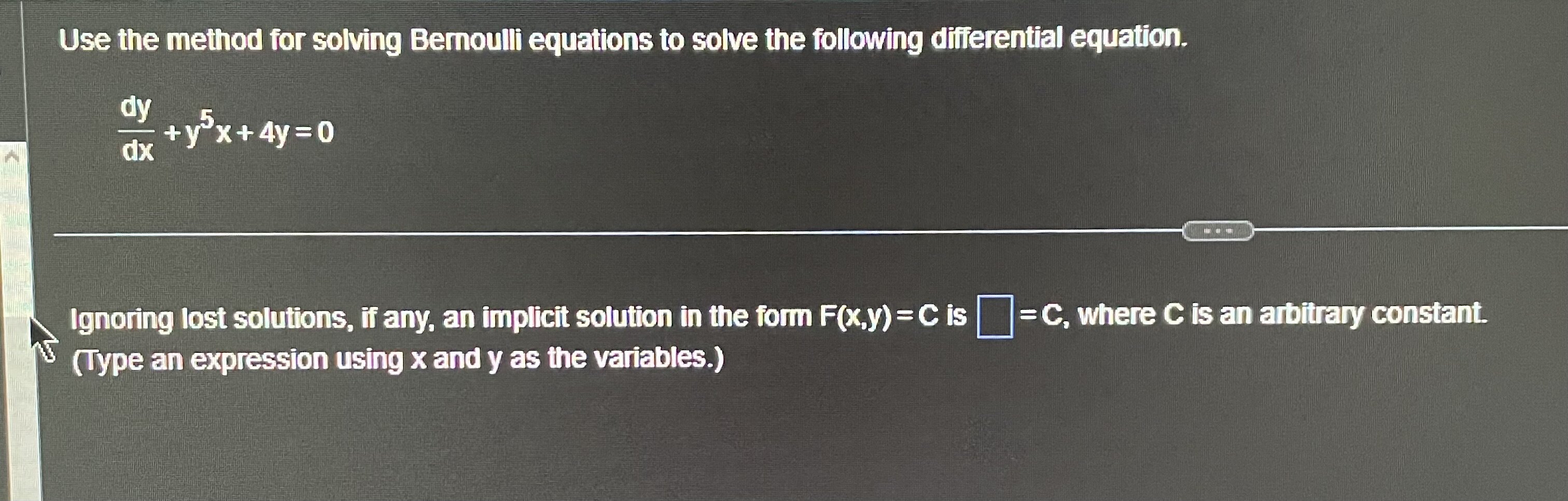 Solved Use the method for solving Bernoulli equations to | Chegg.com