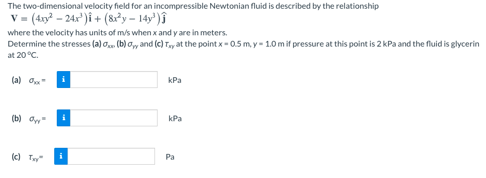 Solved The two-dimensional velocity field for an | Chegg.com