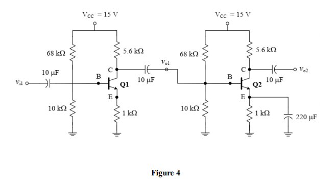 Solved 1. Draw a transistor amplifier as shown in Figure 4 | Chegg.com