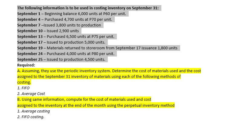 Solved Cost Accounting | Accounting For Materials | | Chegg.com
