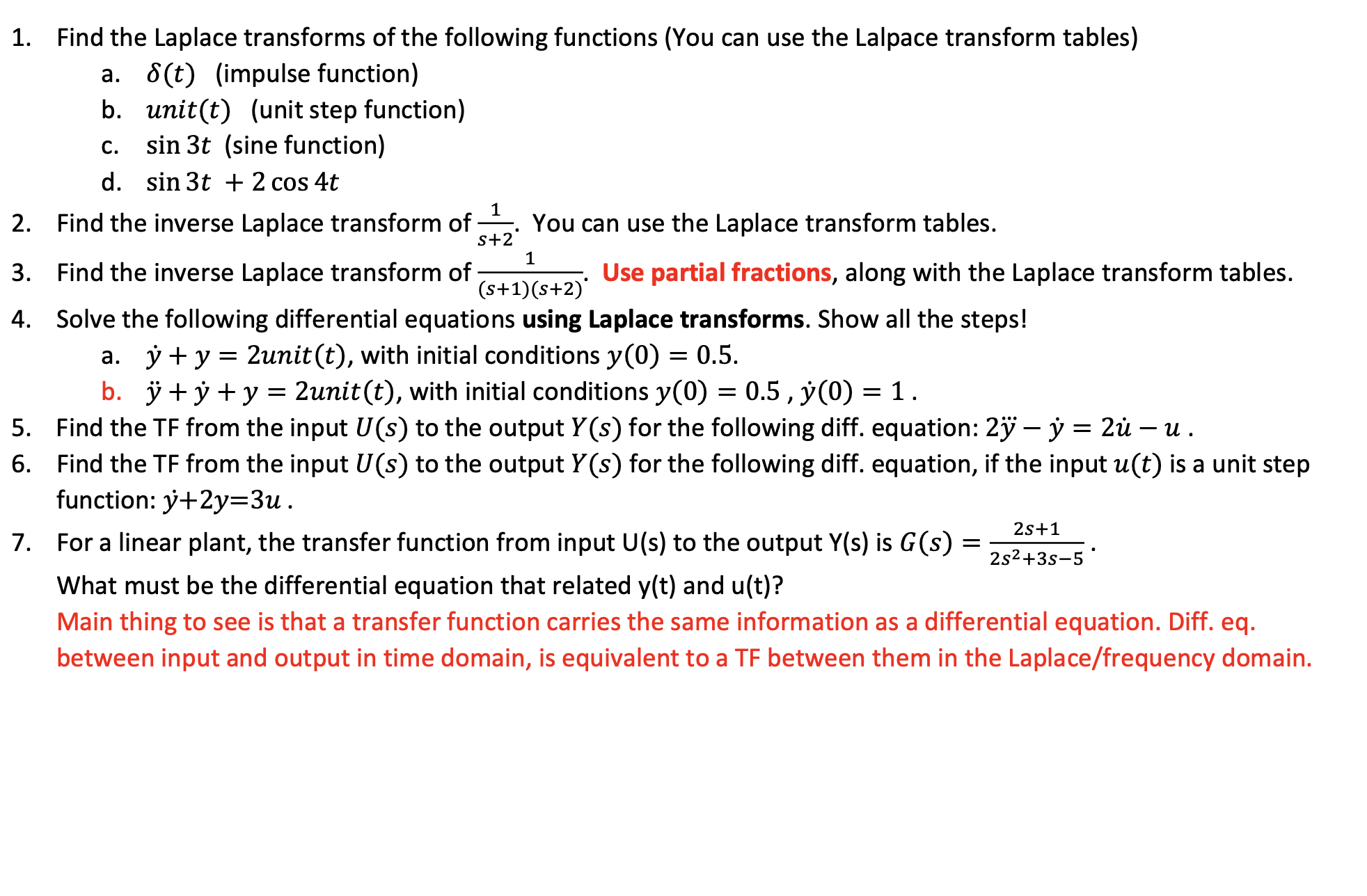 Solved Find the Laplace transforms of the following | Chegg.com