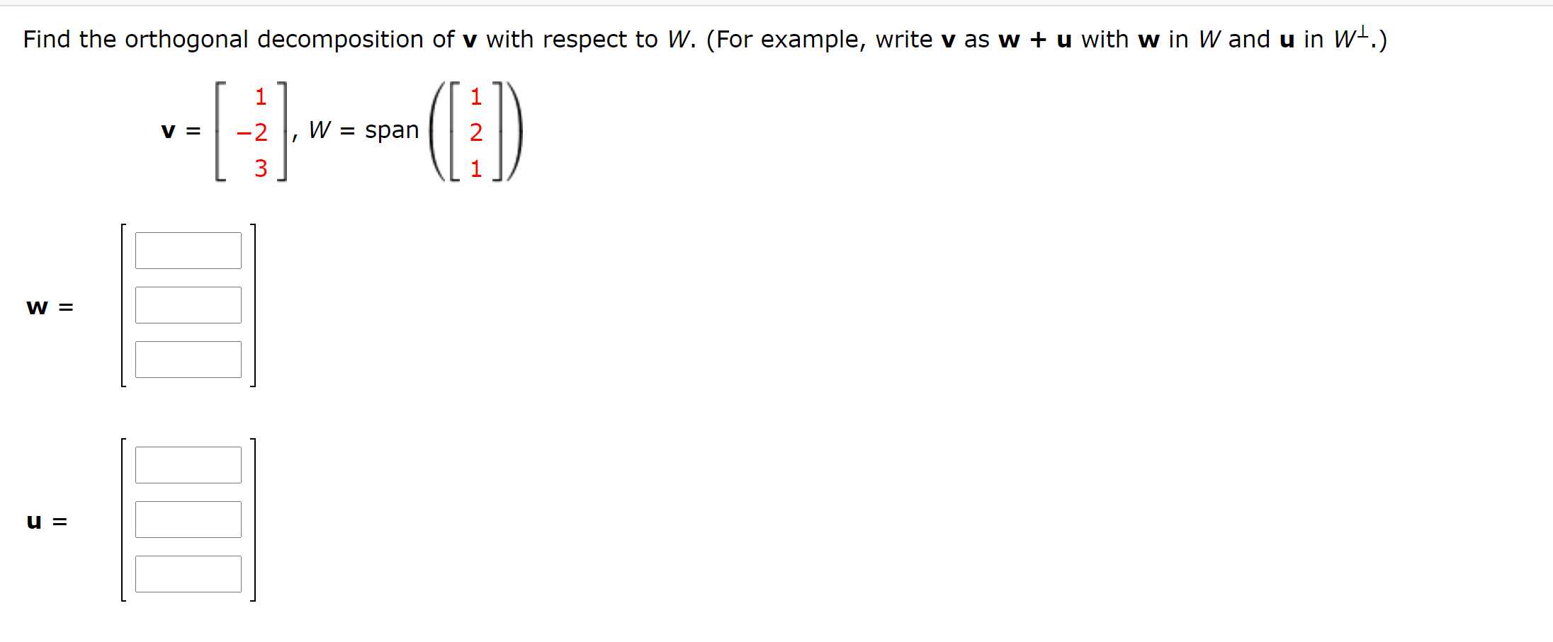 Solved Find the orthogonal decomposition of v with respect | Chegg.com