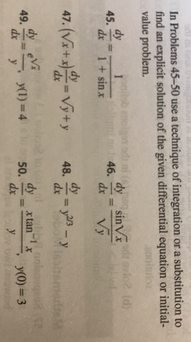 Solved In Problems 45-50 use a technique of integration or a | Chegg.com
