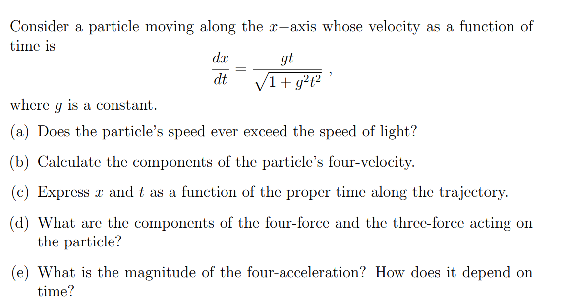 Solved = Consider a particle moving along the x-axis whose | Chegg.com