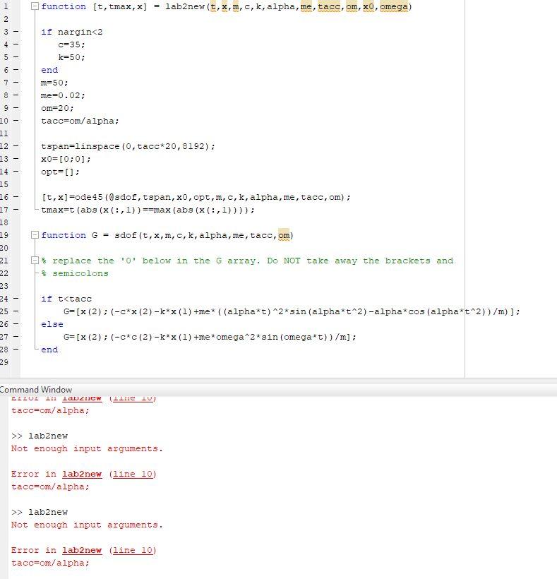 Solved How can I fix the code? function [t,tmax,x] | Chegg.com