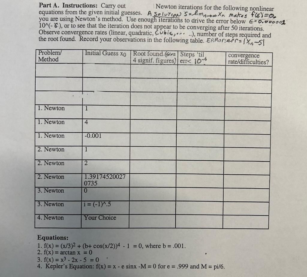 Solved Solve using Newton's method. I know the formula is | Chegg.com