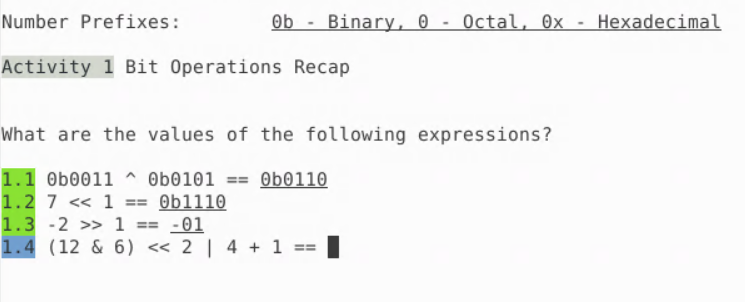 Solved Number Prefixes: Ob - Binary, o Binary, 0 - Octal, Ox | Chegg.com