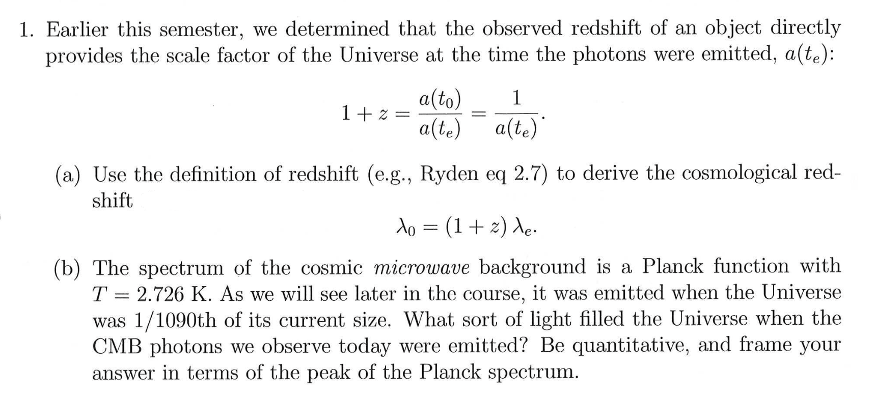 Solved 1. Earlier this semester, we determined that the | Chegg.com