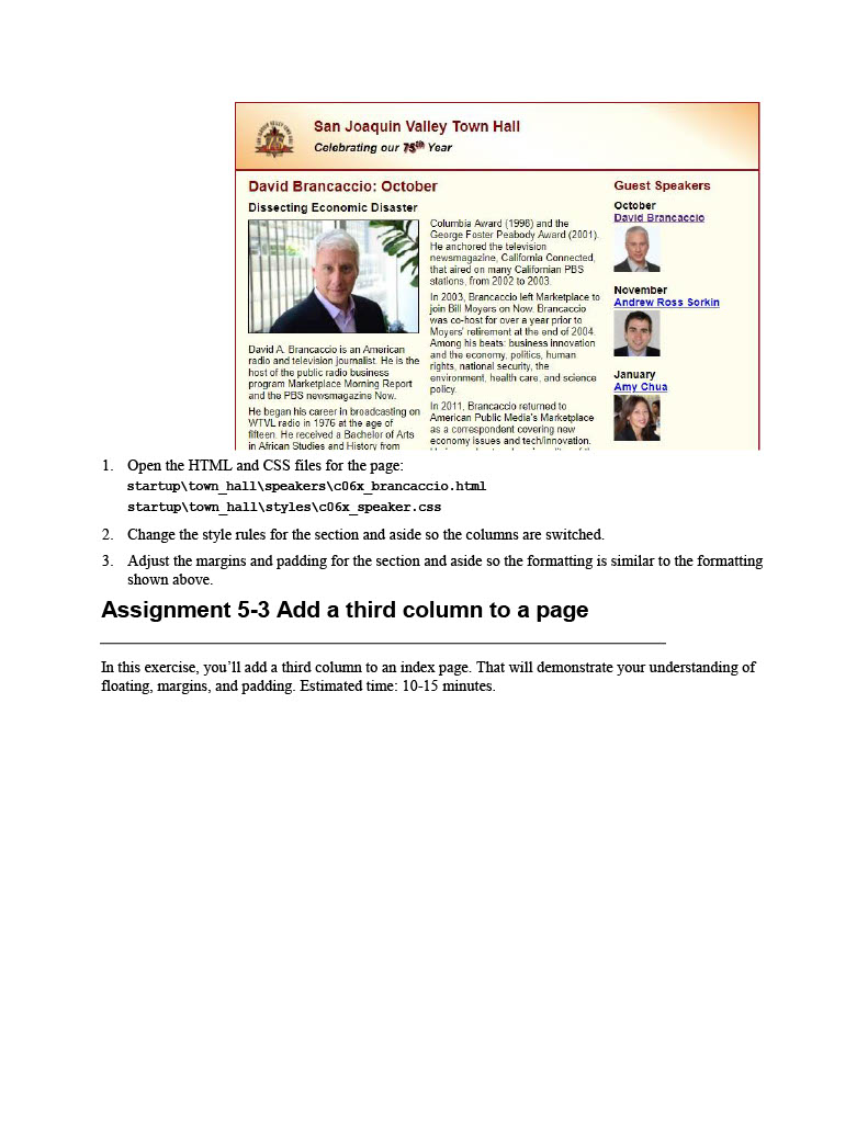 Solved Assignment 5-1 Use the CSS columns feature In this | Chegg.com