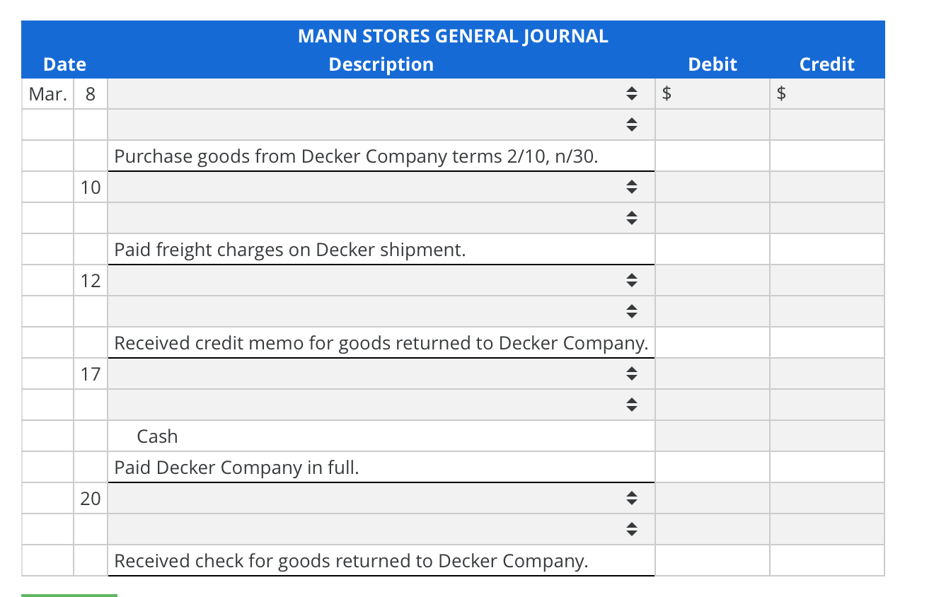 Solved Journal Entries for Merchandise Transactions on | Chegg.com