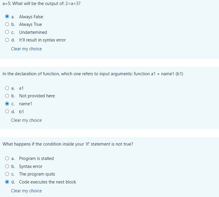 Solved a=5; What will be the output of: 24)x=1; elseif | Chegg.com