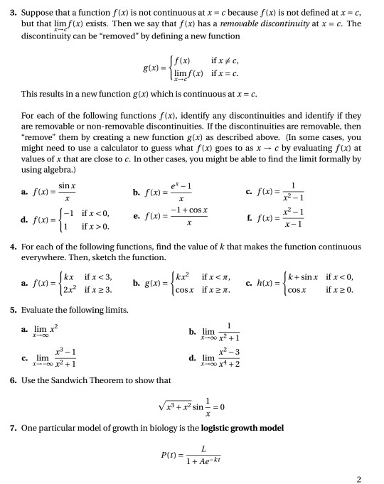 Solved 1. Evaluate the following limits. 9 a. lim b. lim d. | Chegg.com