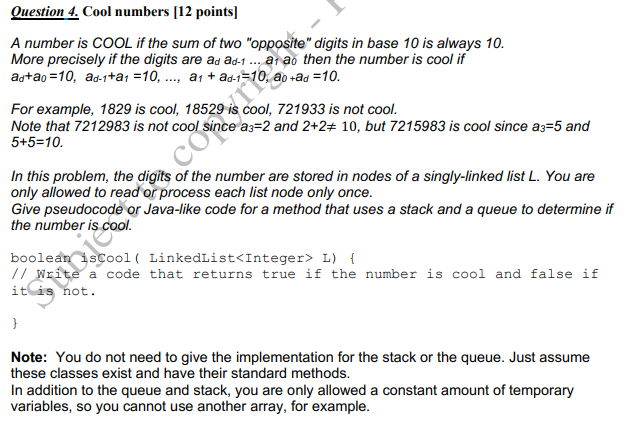 Solved Ouestion 4. Cool numbers [12 points] A number is COOL | Chegg.com