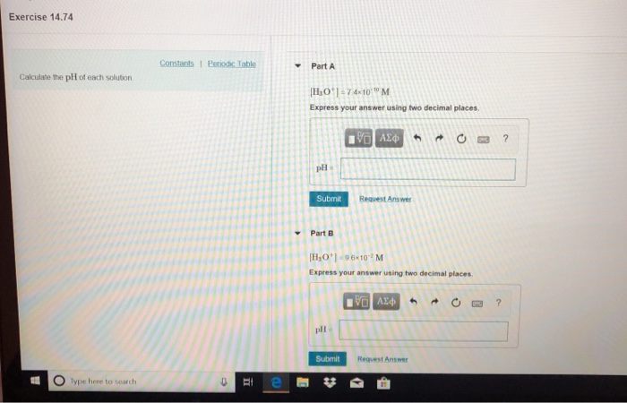 Solved Exercise 14.74 Constants 1 Periodic Table Part A | Chegg.com