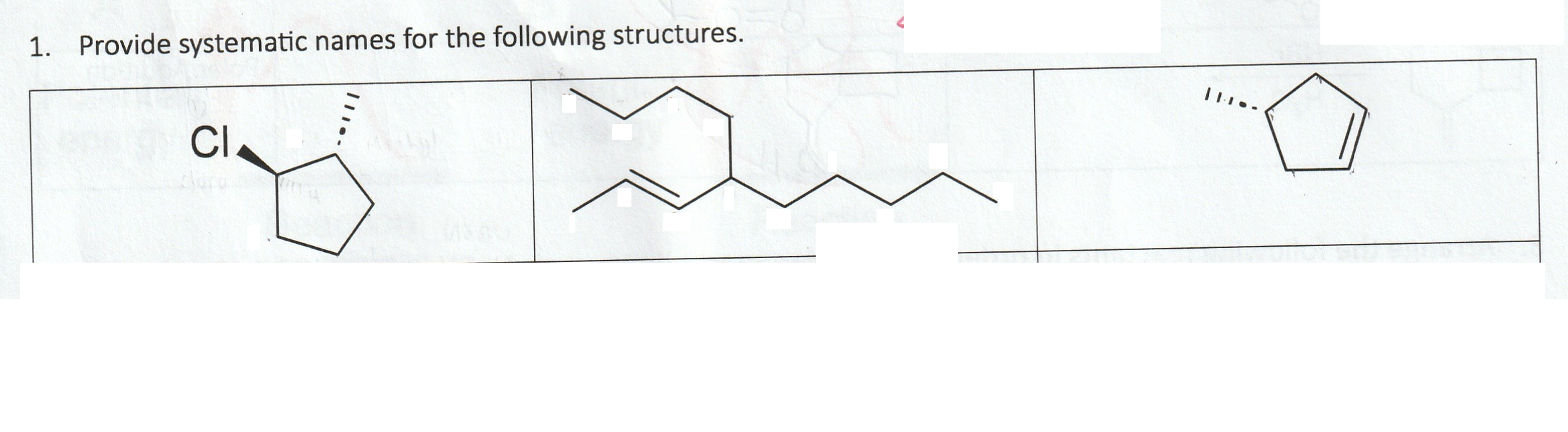 Solved Provide systematic names for the following | Chegg.com