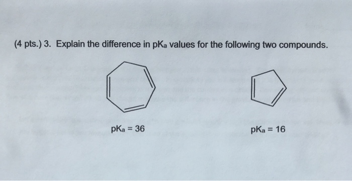 Solved (4 pts.) 3. Explain the difference in pKa values for | Chegg.com