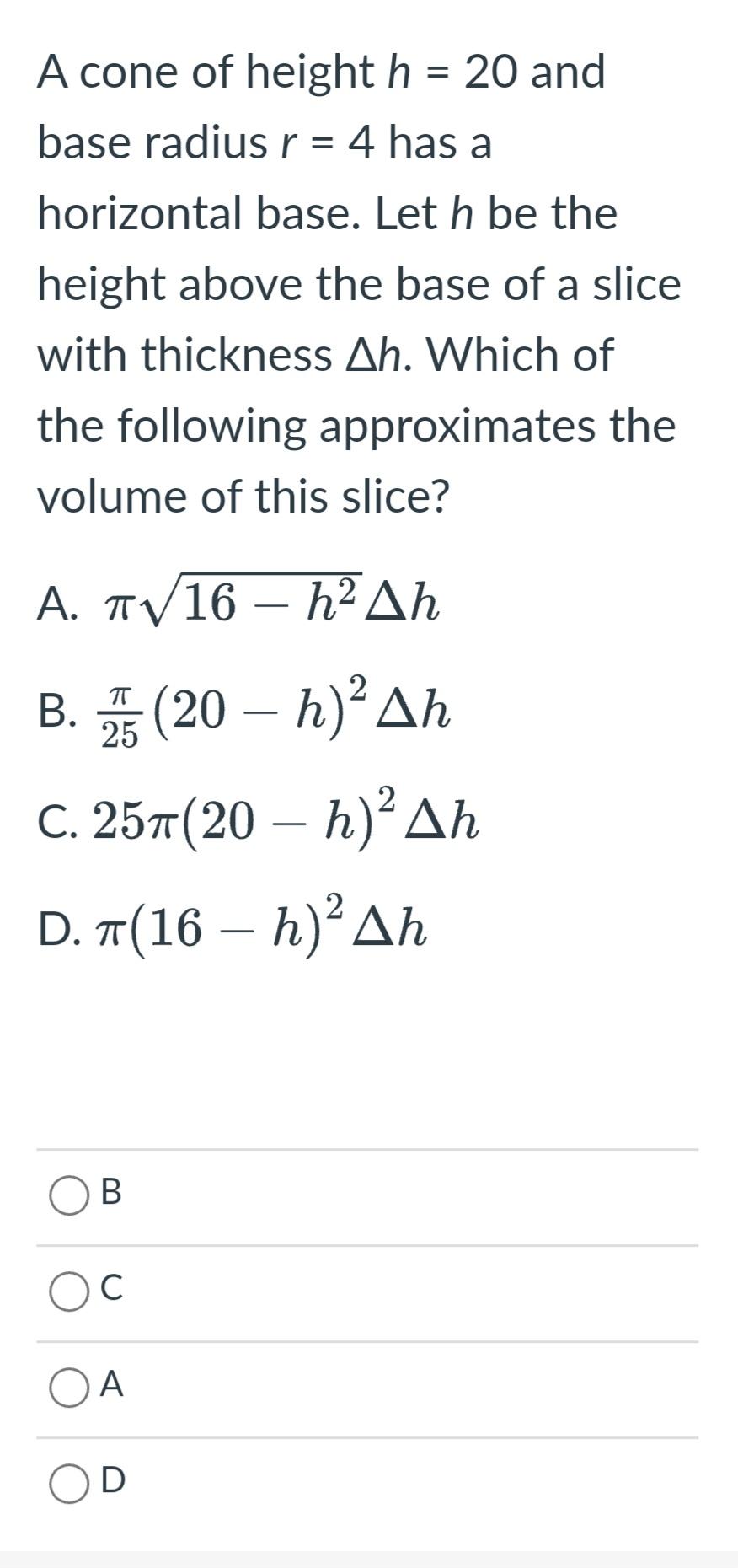 Solved The integral shown represents the volume of a | Chegg.com