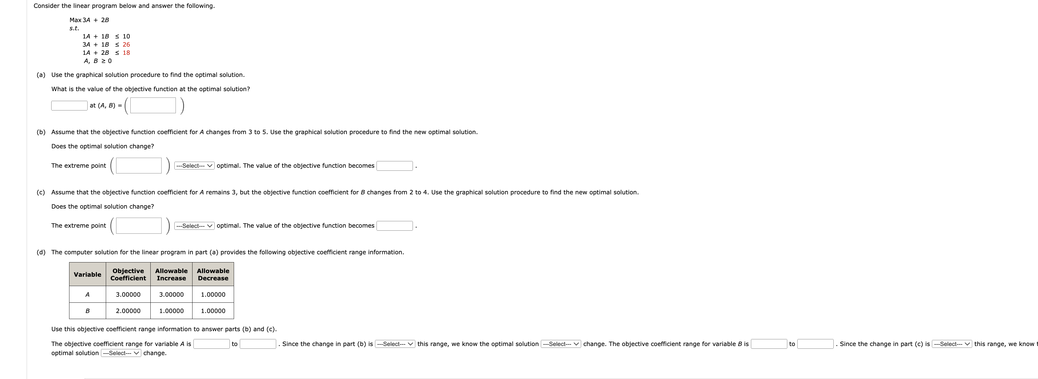 Solved Consider the linear program below and answer the | Chegg.com