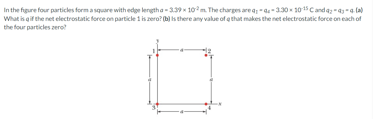 Solved = In the figure four particles form a square with | Chegg.com