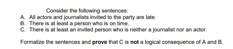Solved Consider the following sentences: A. All actors and | Chegg.com