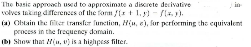 Solved A Gaussian lowpass filter in the frequency domain has | Chegg.com