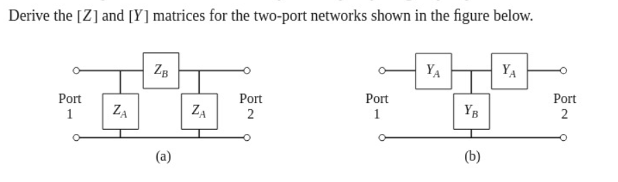Solved Derive the [Z] and [Y] matrices for the two-port | Chegg.com