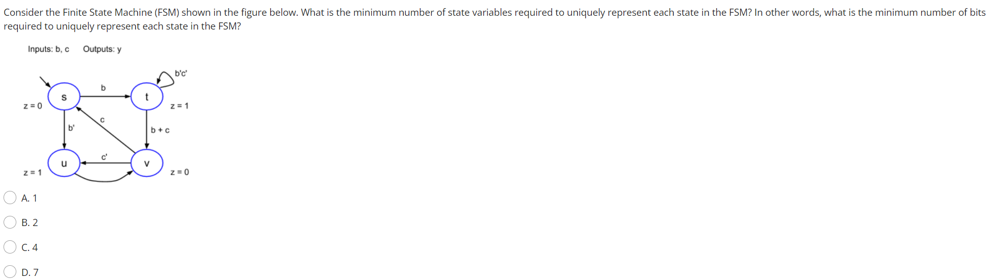 Solved Consider the Finite State Machine (FSM) shown in the | Chegg.com