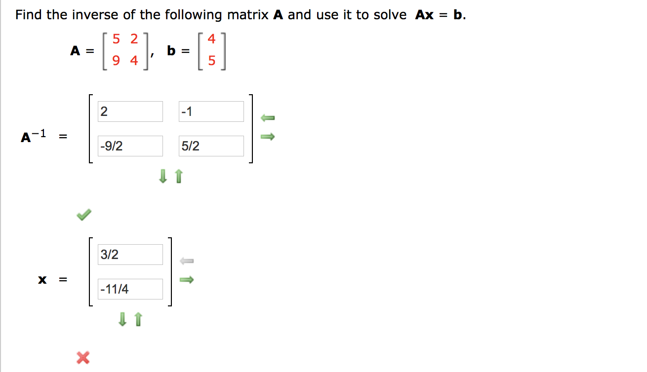 Solved Find the inverse of the following matrix A and use it | Chegg.com
