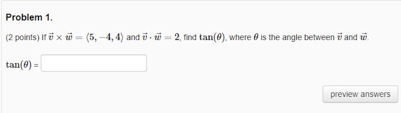 Solved Problem 1. (2 points) If ū x ū = (5,-4,4) and 7 - Ū = | Chegg.com