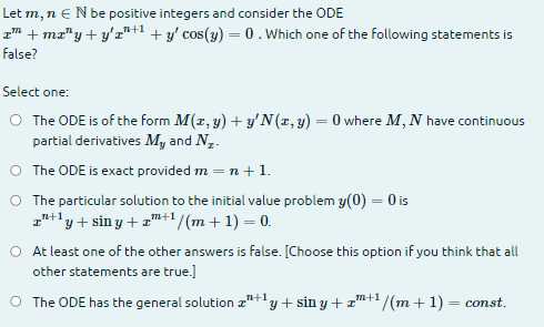 Solved Let m,ninN be positive integers and consider the | Chegg.com