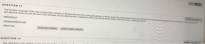 Question 13 Removeat Of The Class Arraylisttype 