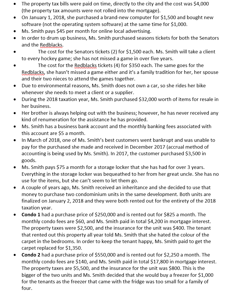 1. Prepare a T1 Return for Ms. Smith using the | Chegg.com