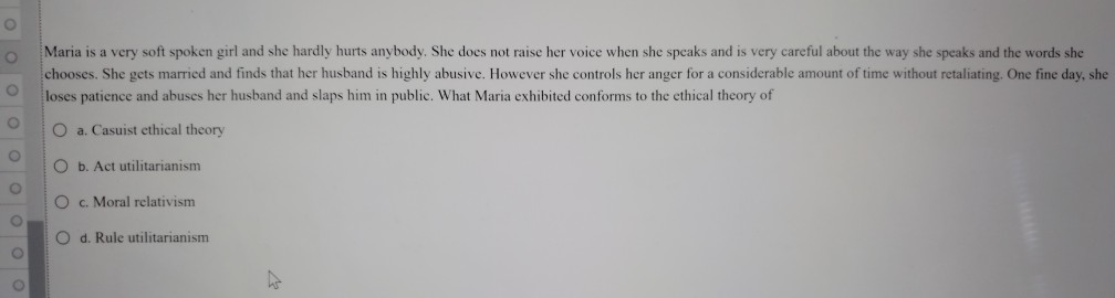 Solved Maria is a very soft spoken girl and she hardly hurts | Chegg.com