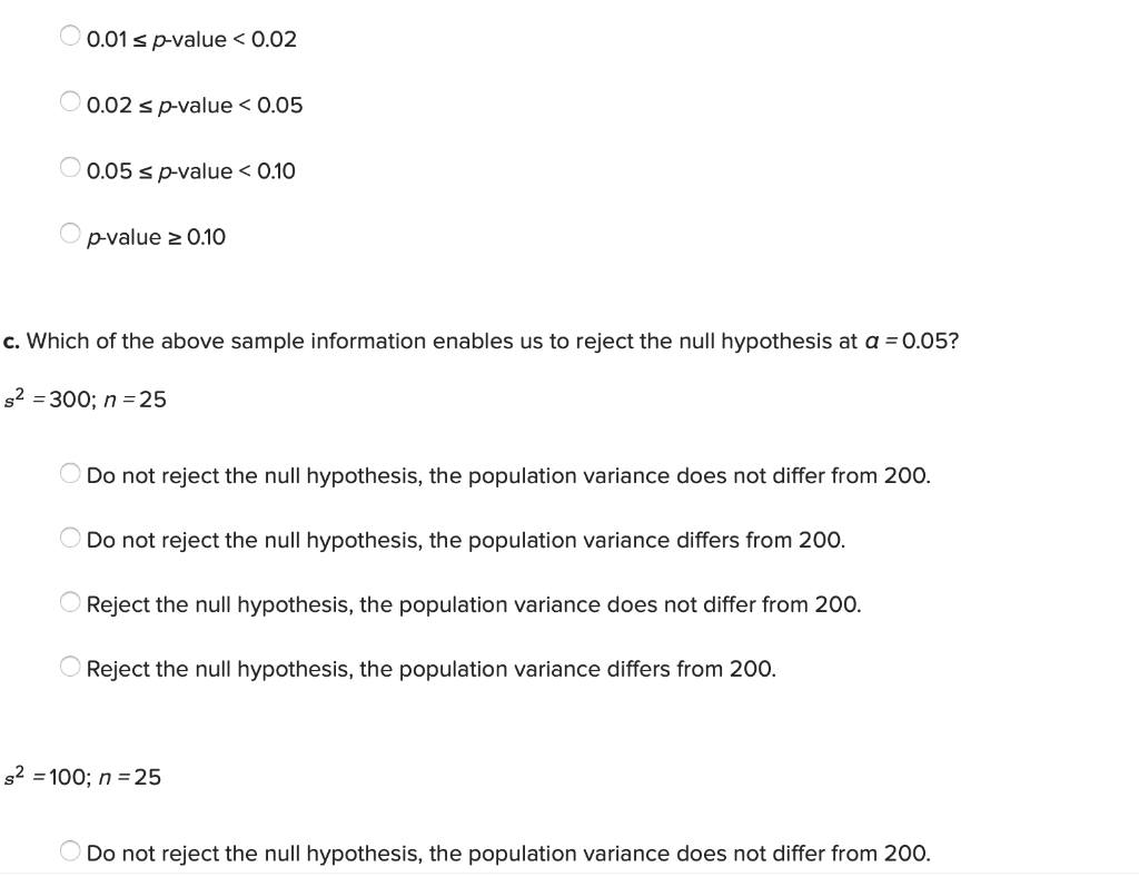 Solved Consider the following hypotheses: Ho: a 200 HĄ: o | Chegg.com