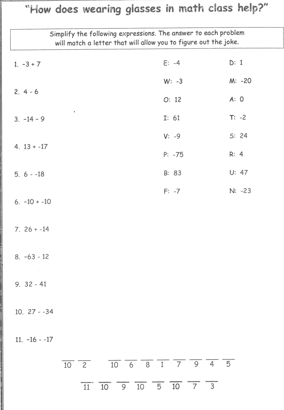 Solved "How does wearing glasses in math class help?" | Chegg.com