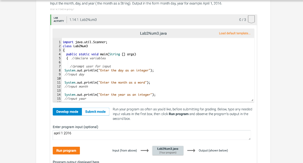 Solved Input the month, day, and year (the month as a | Chegg.com