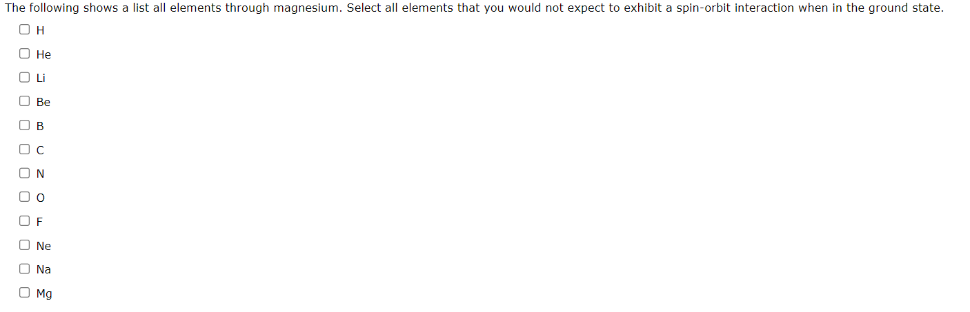 Solved The following shows a list all elements through | Chegg.com