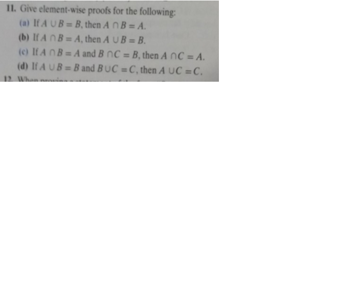 Solved 11. Give element-wise proofs for the following: (a) | Chegg.com