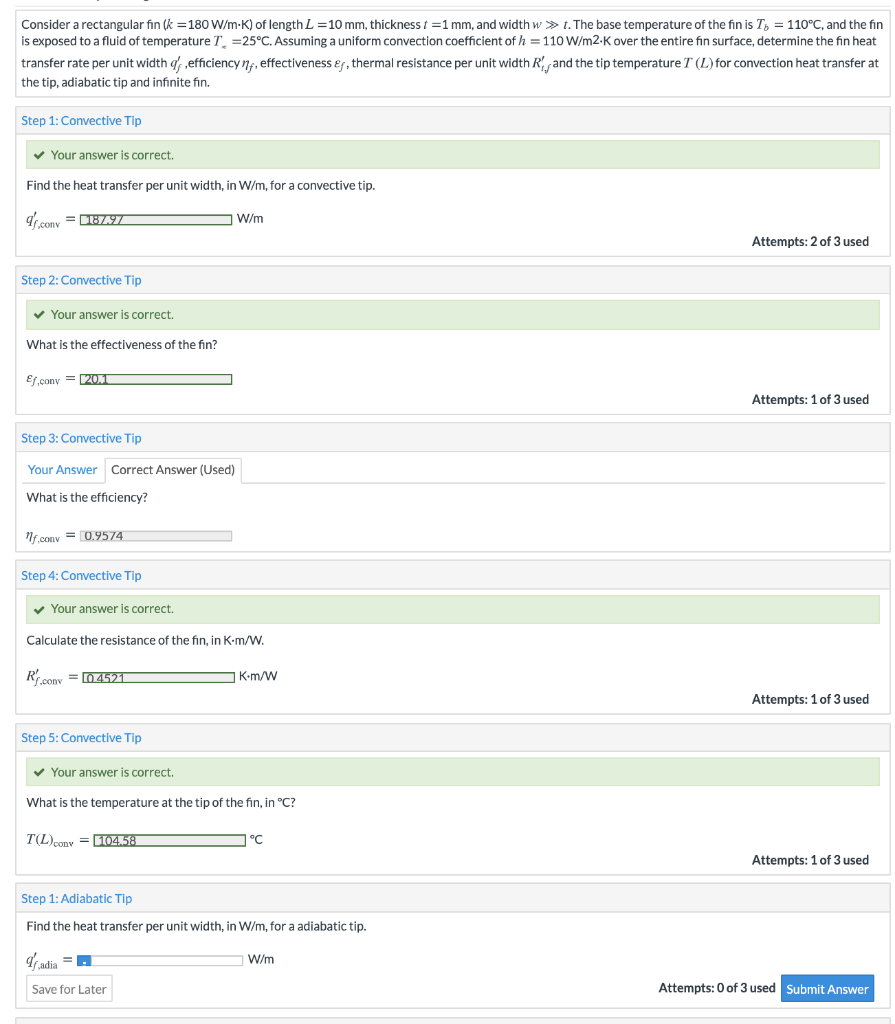 Solved Consider a rectangular fin (k =180 W/m-K) of length L | Chegg.com