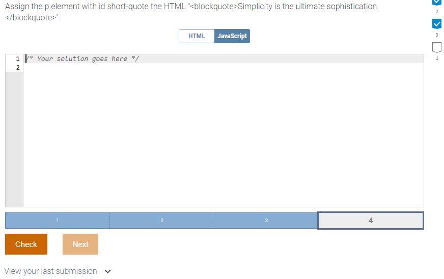 Solved Assign the p element with id quote the | Chegg.com