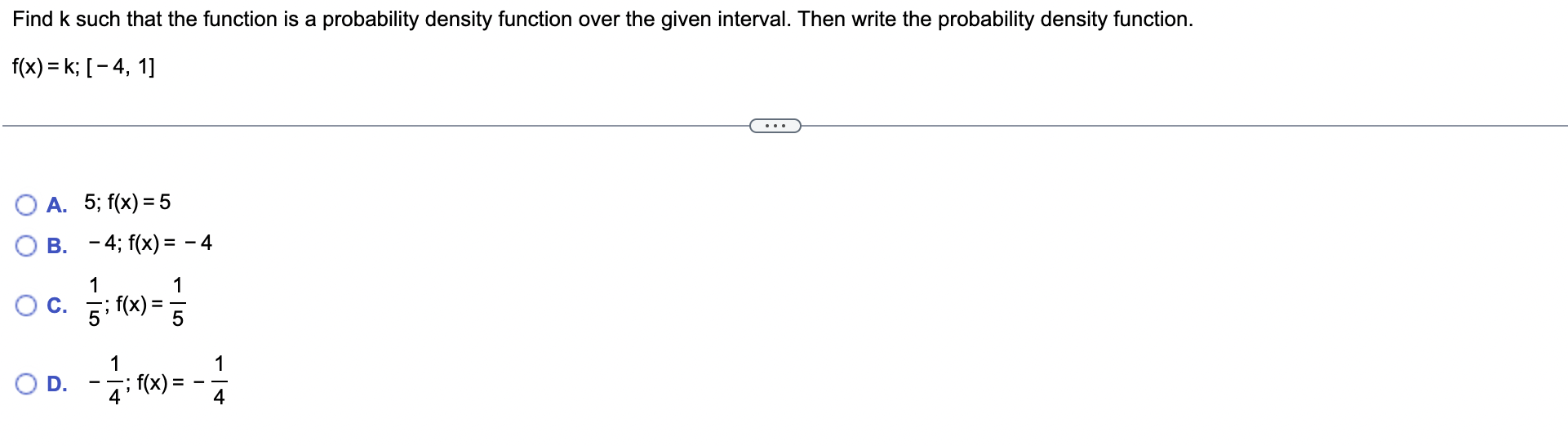 Solved Find k such that the function is a probability | Chegg.com