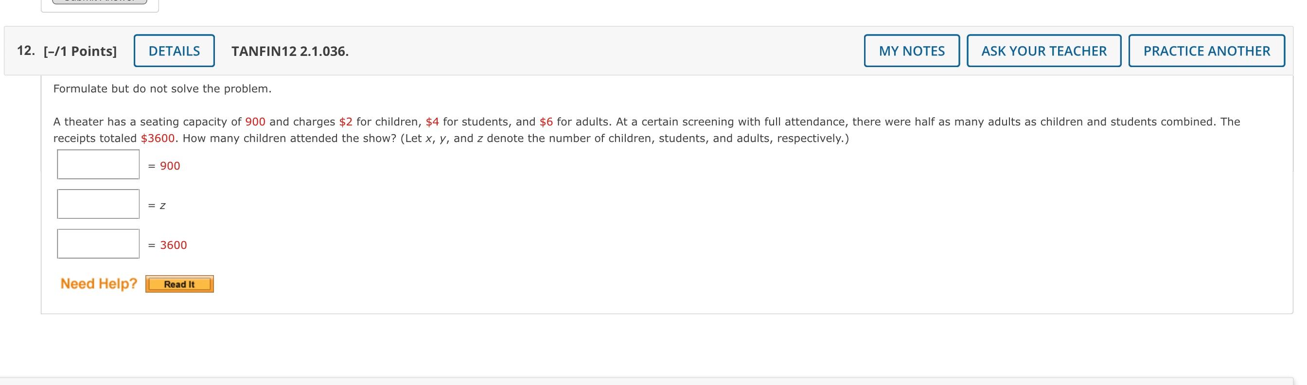 Solved Formulate but do not solve the problem. receipts | Chegg.com