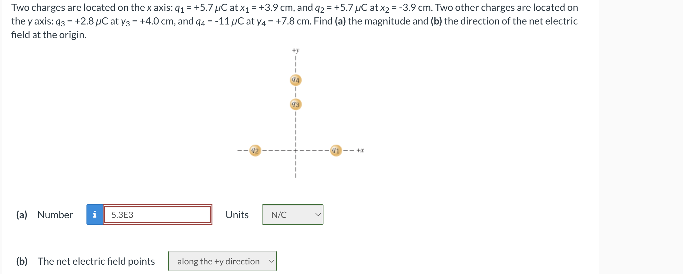 Solved Two charges are located on the x ﻿axis: q1=+5.7μC ﻿at | Chegg.com | Chegg.com